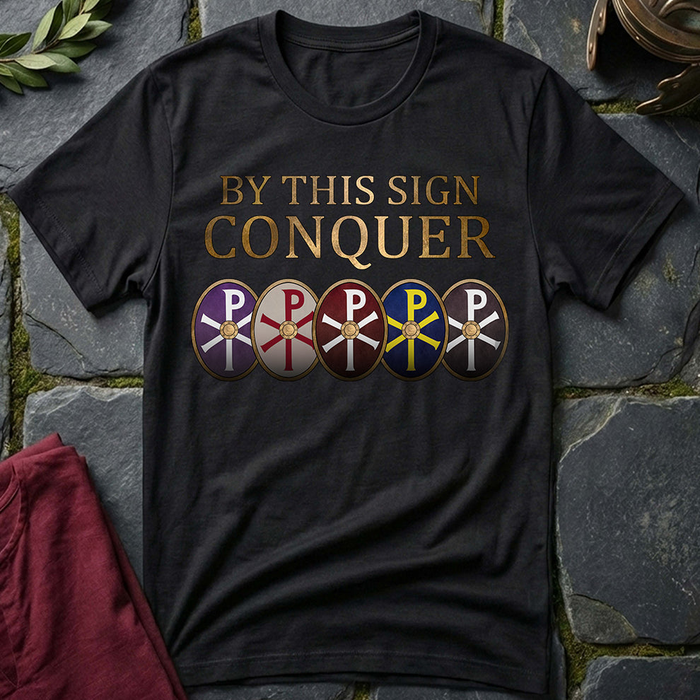 By This Sign Conquer - Constantine the Great T-Shirt – Agema Apparel